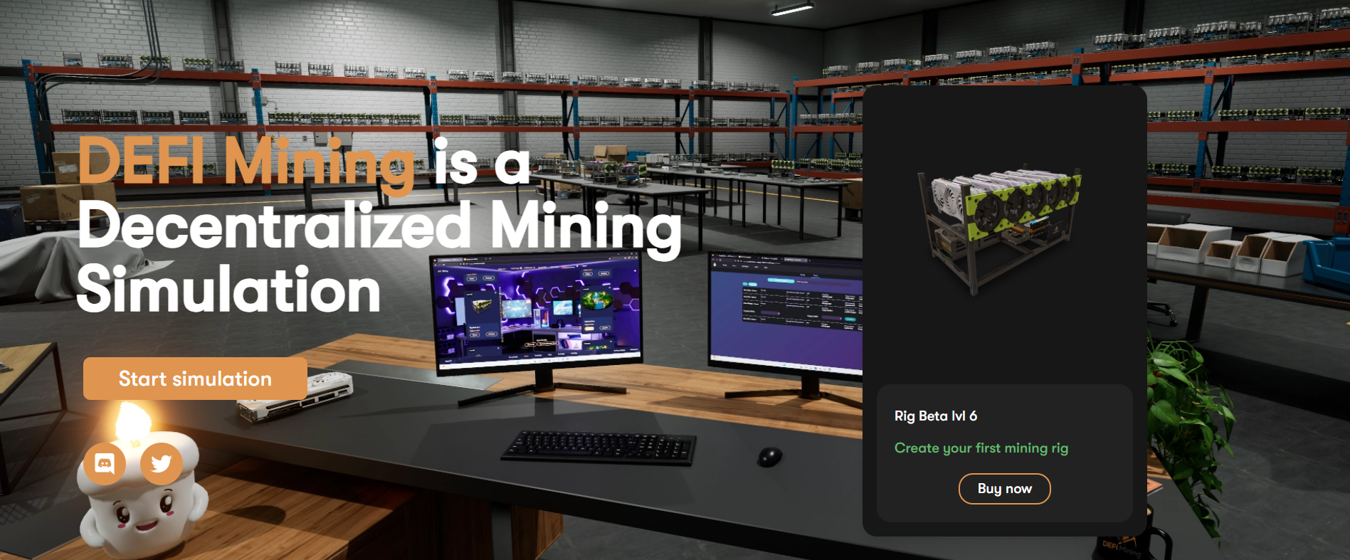 Decentralized mining simulation game.