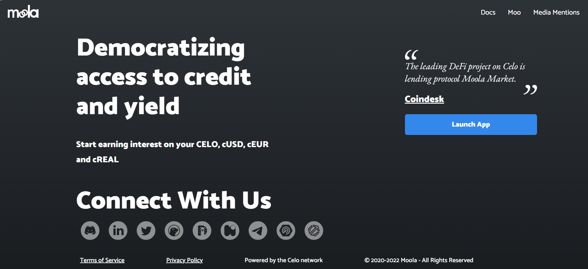 Borrowing and lending protocol on Celo