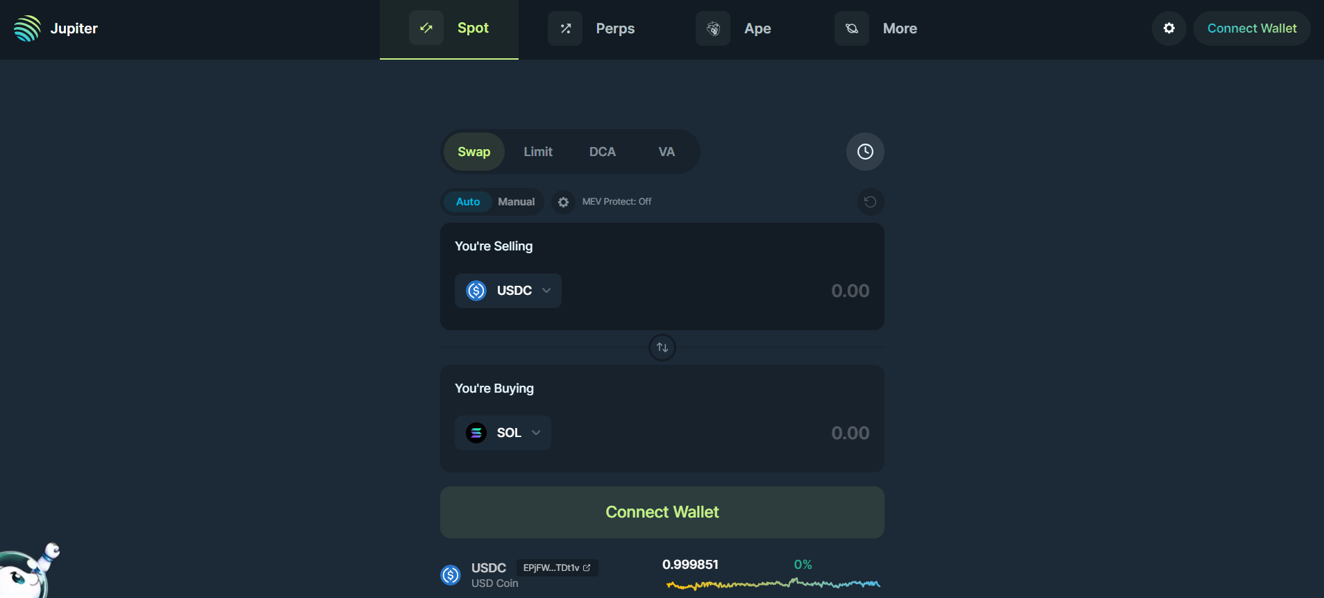 Jupiter offers advanced swap features