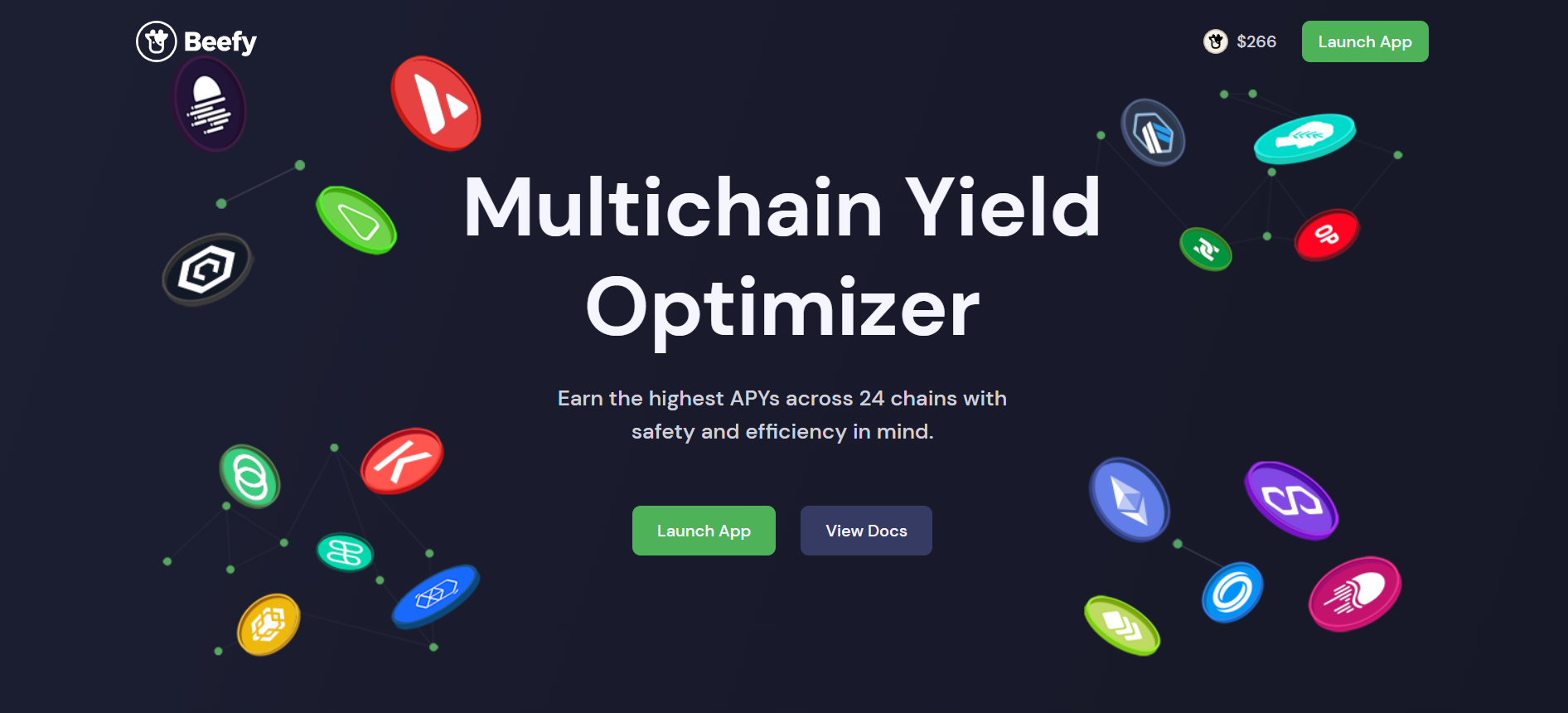Multichain yield optimizer, auto-compounding.